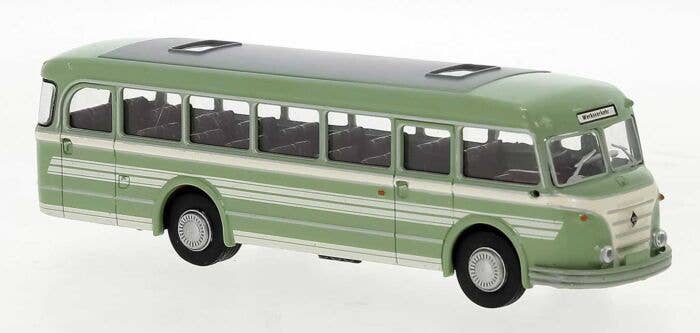 Brekina - 1953 IFA H 6 B Bus - Assembled - Green, Ivory - 175-59855