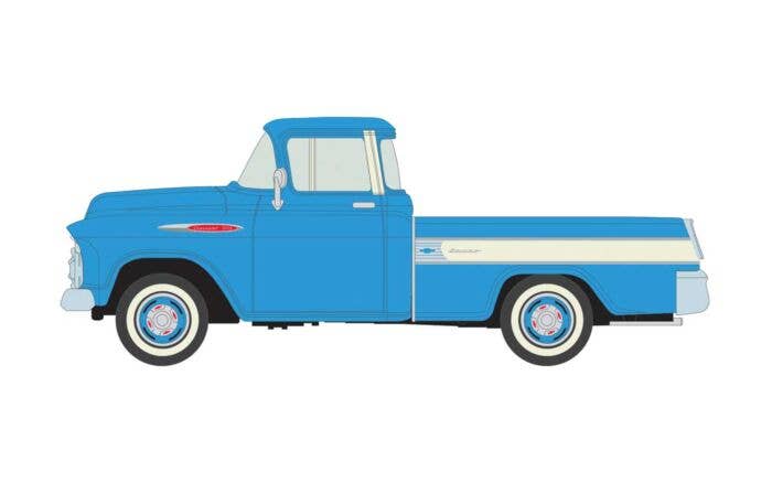 CMW - 1957 Chevrolet Cameo Pickup Truck - Assembled - Alpine Blue ...