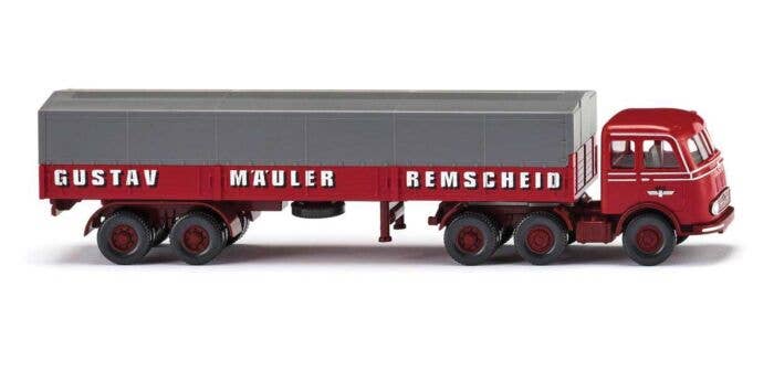 Wiking - 1958-1961 Mercedes-Benz LPS333 Tractor with Low-Side Trailer ...