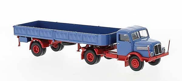Brekina - 1960 IFA 4000-1 Tractor with Low-Side Trailer - Assembled ...