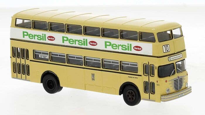 Brekina - 1960s Bussing D2U Double-Deck Bus - Assembled - BVG (beige ...