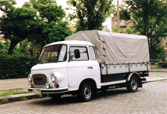 Brekina - 1961-1991 Barkas B 1000 Low-Sided Delivery Truck w/Tarp Cover ...