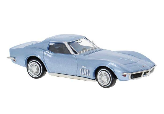 Brekina - 1967-1973 Chevrolet Corvette C3 - Assembled - Metallic Ice ...