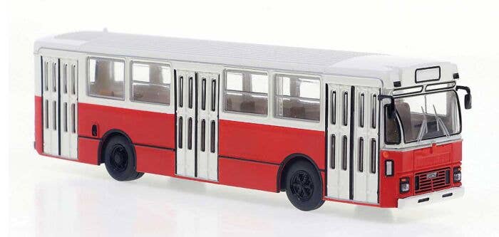 Brekina - 1972 Fiat 418AL Bus - Assembled - White, Red - 175-59952