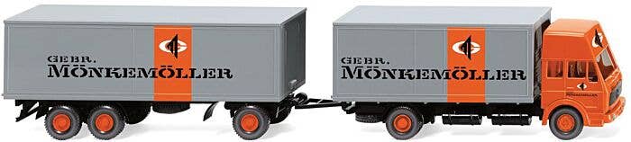 Wiking - 1973-1980 Mercedes-Benz Box-Body Truck and Trailer - Assembled ...