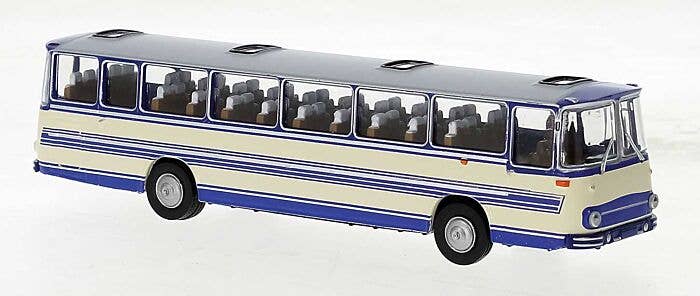 Brekina - 1973 Fleischer S5 Bus - Assembled - Beige, Blue, Gray - 175-59939