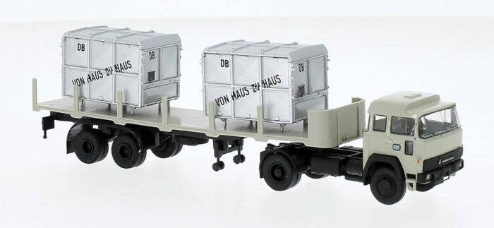 Brekina - 1974 Magirus 310 D SZM Tractor w/Stake Trailer LCL Container ...