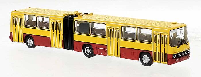 Brekina - 1985 Ikarus 280.02 Articulated Bus - Assembled - Yellow, Red ...