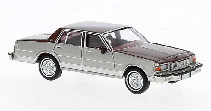 Brekina - 1987 Chevrolet Caprice Sedan - Assembled - Silver, Red - 175 ...