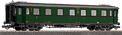 Roco - 1st Class/2nd Class Express Coach Era II - DRG (green, gray roof ...