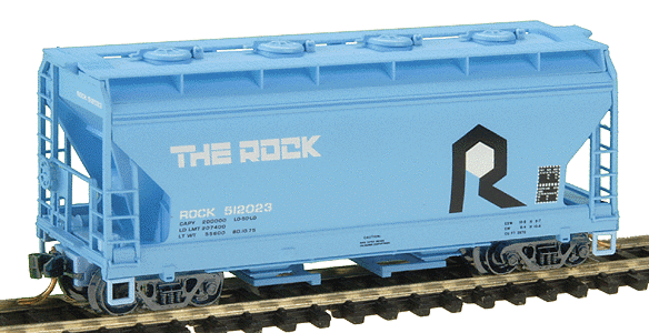 MicroTrain - 2-Bay ACF Center Flow Covered Hopper w/4 Round Hatches ...