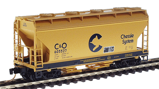 MicroTrain - 2-Bay ACF Centerflow Covered Hopper - Chesapeake & Ohio ...