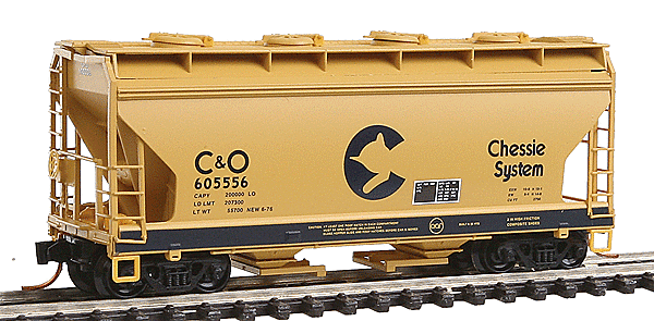 MicroTrain - 2-Bay Centerflow(R) Covered Hopper - Chesapeake & Ohio ...