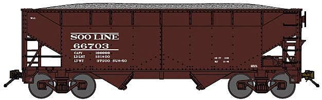 Bluford - 2-Bay Offset-Side Hopper w/Load 2-Pack - Ready to Run - Soo ...