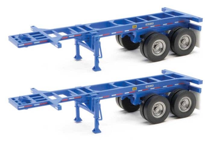 Walthers - 20' Container Chassis (2-Pack) - Blue - 949-4501