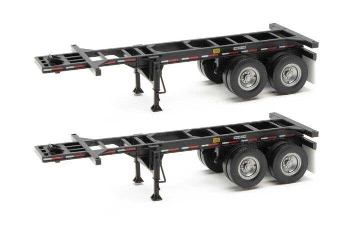 Walthers - 20' Container Chassis (2-Pack) - Black - 949-4503