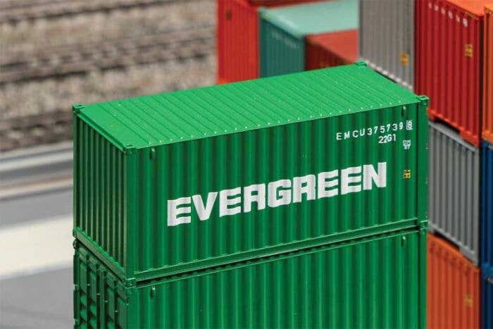 Faller - 20' Corrugated Container - Assembled - Evergreen (green, white ...