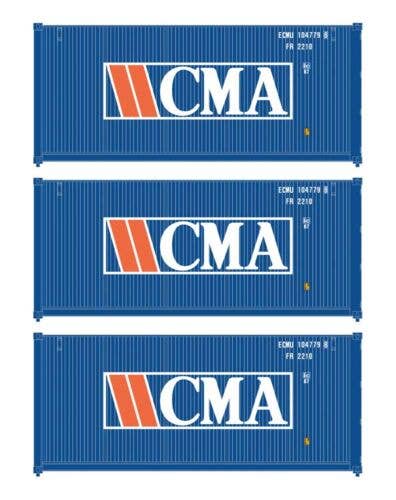 Walthers - 20' Fully Corrugated Container - 3-Pack - CMA (Older Version ...