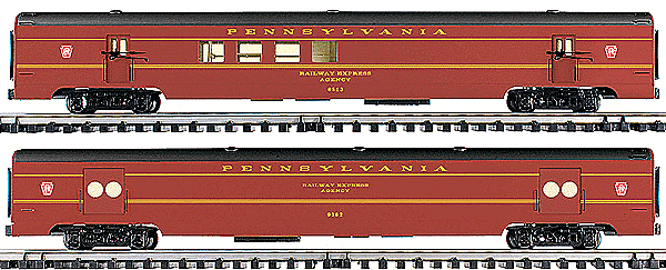 K-Line - 21" Aluminum Passenger Car 2-Pac - PRR - RPO #6513 and Baggage ...