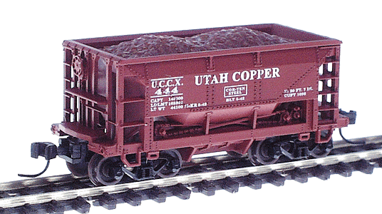 Atlas - 25' 70-Ton Ore Car - Utah Copper #444 (brown, white) - 150-32073