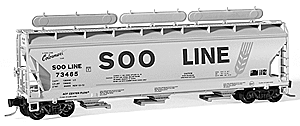 MicroTrain - 3-Bay Center Flow Covered Hopper w/Elongated Hatches - SOO ...