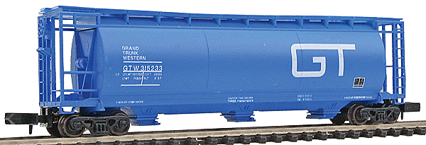 Bowser - 3-Bay Cylindrical Covered Hopper - Grand Trunk Western - 6-37283