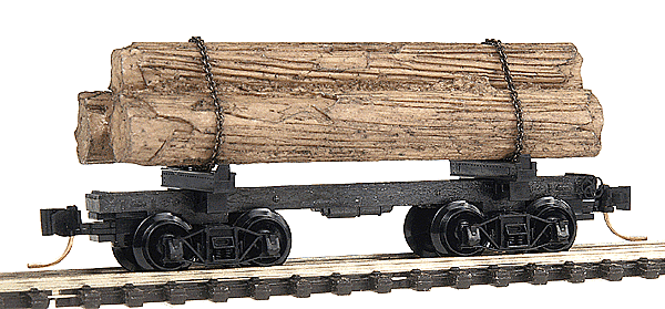 MicroTrain - 30' Skeleton Log Car w/Load - 489-113520