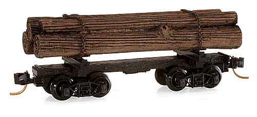 MicroTrain - 30' Skeleton Log Car w/log load - Painted Black ...