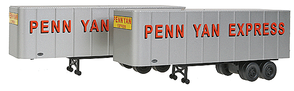 Walthers - 32' Trailer 2-Pack - Assembled - Penn Yan Express (silver ...