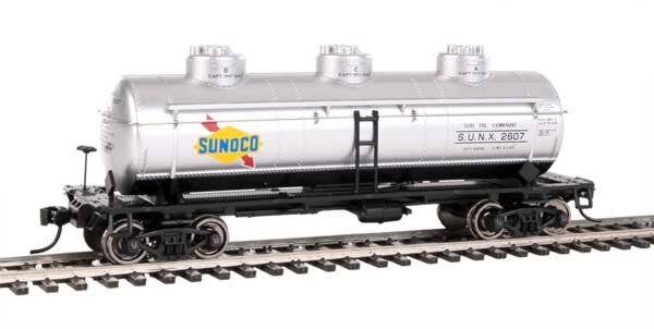 Walthers - 36' 3-Dome Tank Car - Ready to Run - Sunoco #2607 - 910-1141