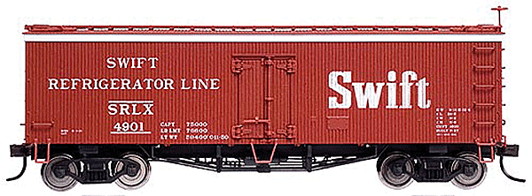 Atlas - 36' Wood Reefer - Assembled - Swift #4901 (red, white) - 150-61066