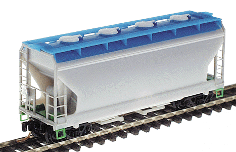 MicroTrain - 39' 2-Bay ACF Center Flow Covered Hopper w/Round Hatches ...