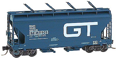 MicroTrain - 39' ACF 2-Bay Center Flow Covered Hopper - Grand Trunk Western Railway #315065 (GTW ...