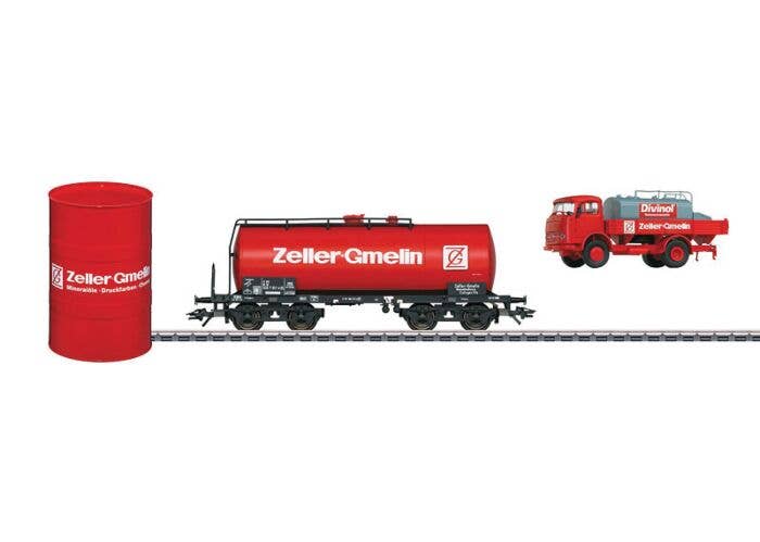 Marklin - 4-Axle Tank Car & LP328 Fuel Truck Set - 3-Rail Ready to Run ...