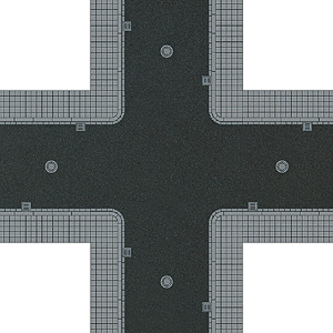 Busch - 4-Way Intersection Crossing w/Sidewalks - 189-1104