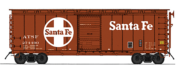 Intermount - 40' 12-Panel Boxcar - Ready to Run - Santa Fe (Repaint ...
