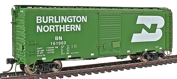 Laser-Art - 40' Boxcar w/6' Door - Assembled - Burlington Northern #2 ...