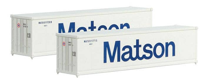 MicroTrain - 40' Container 2-Pack - Assembled - Matson (white, blue ...
