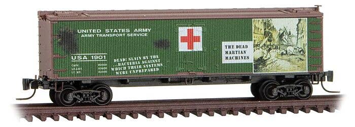 MicroTrain - 40' Double-Sheathed Wood Boxcar w/Vertical Brake Wheel ...