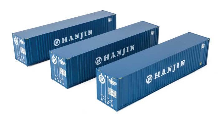 Walthers - 40' Flat Panel Container - 3-Pack - Hanjin - 949-18201