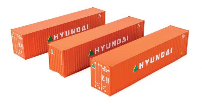 Walthers - 40' Flat Panel Container - 3-Pack - Hyundai - 949-18203