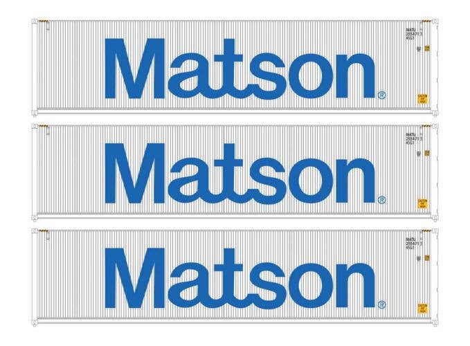 Walthers - 40' Fully Corrugated Container - 3-Pack - Matson - 949-18253