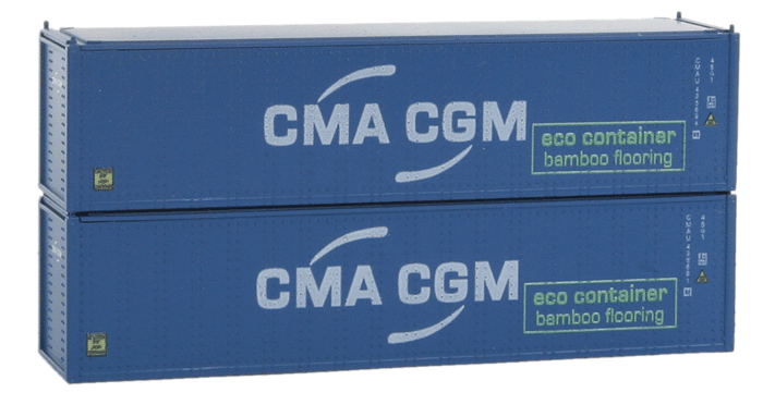 Con-Cor - 40' Hi-Cube Container 2-Pack - Ready to Run - CMA-CGM Set #2 ...
