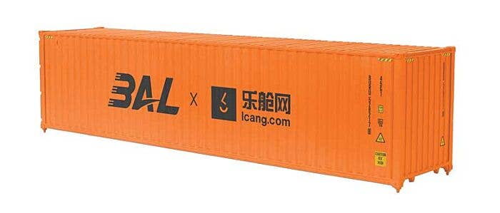 Atlas O - 40' High-Cube Container - Assembled - BAL (orange, black ...