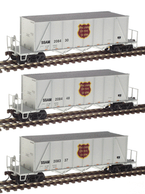 Walthers - 40' Ortner 100-Ton Open Aggregate Hopper Ready to Run 3-Pack ...