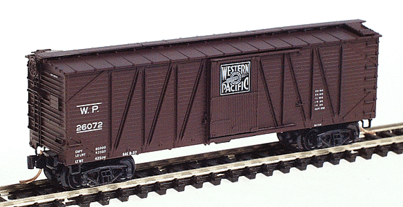 MicroTrain - 40' Outside Braced Single Door Boxcar - Western Pacific ...