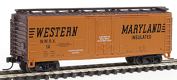 Atlas - 40' Plug Door Boxcar - Assembled - Western Maryland #14 (orange ...