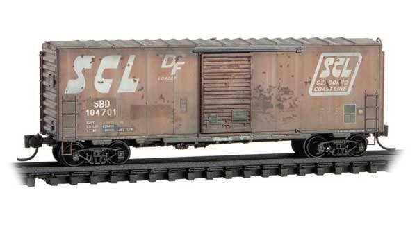 MicroTrain - 40' Single-Door Boxcar No Roofwalk - Ready to Run - Seaboard Coast Line SAL #104701 ...