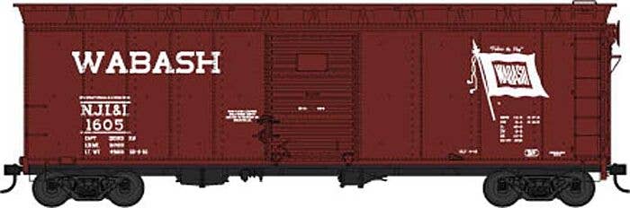 Bowser - 40' Single-Door Steel Boxcar - Ready to Run - Wabash NJI&I ...