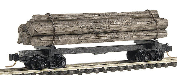 MicroTrain - 40' Skeleton Log Car w/Log Load - 489-113040
